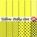 Yellow Polka Dot Digital Paper Scrapbook Kit Yellow Decor 12x12 Premade ...