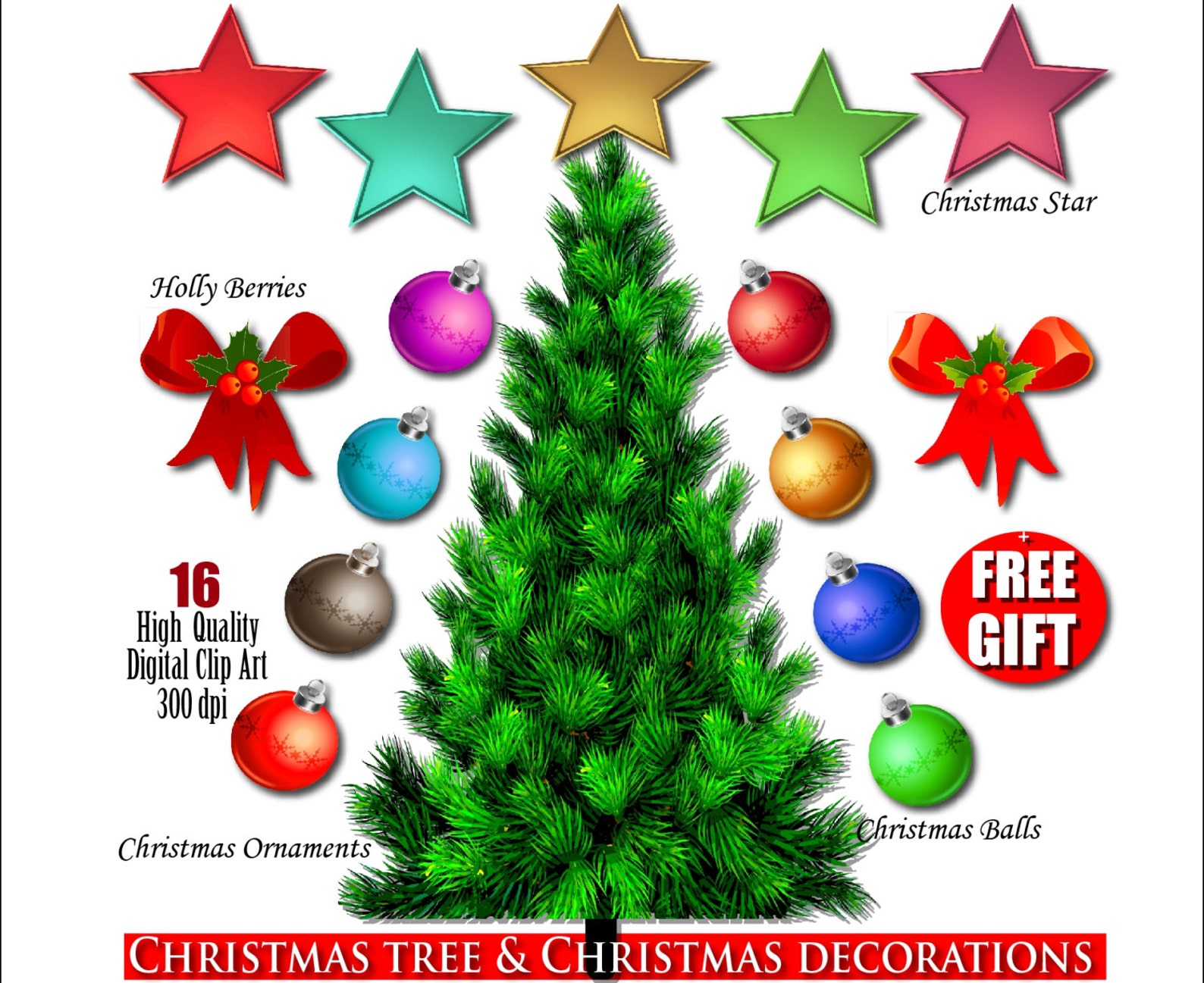 Christmas Clip Art Personalized Christmas Ornament Christmas Decor ...
