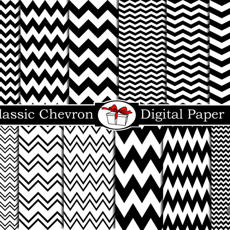 Black White Chevron - Etsy