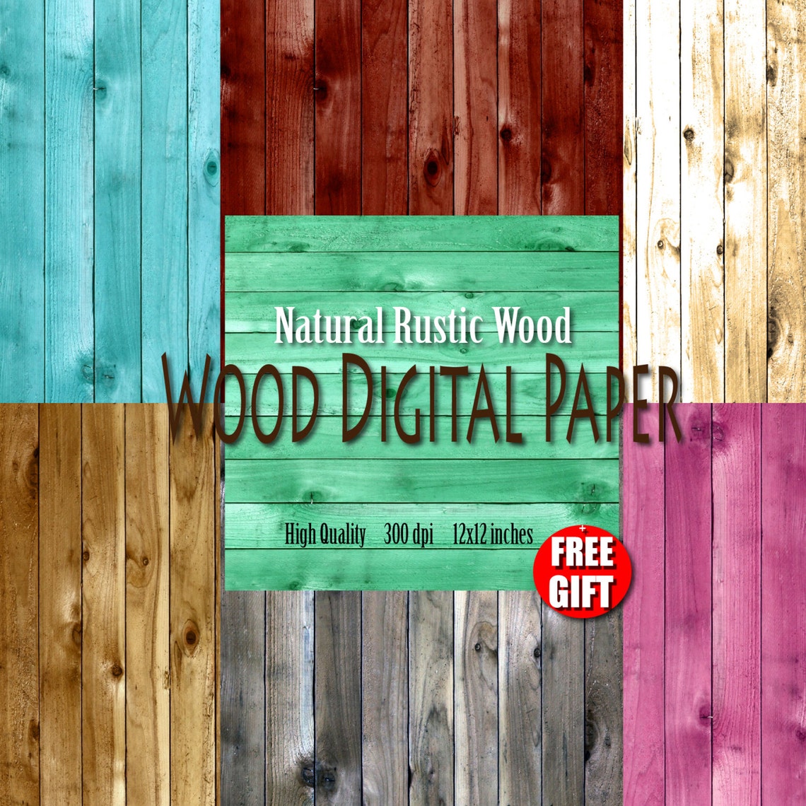 Rustic Wood Digital Paper Wood Background Clipart Wooden Decor Wood ...