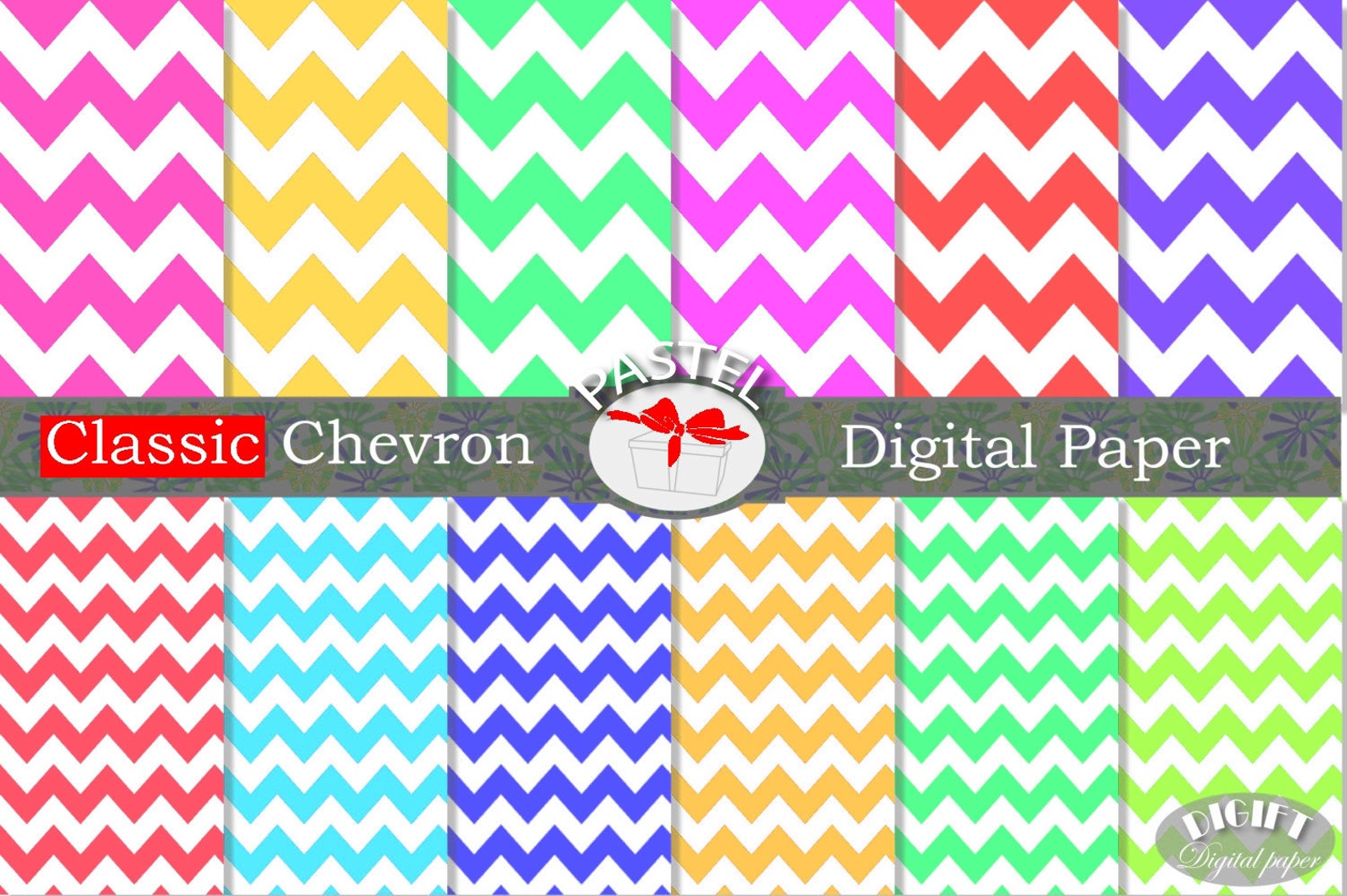 Pastel Chevron Digital Paper Pastel Painting Pink Chevron Red Chevron ...