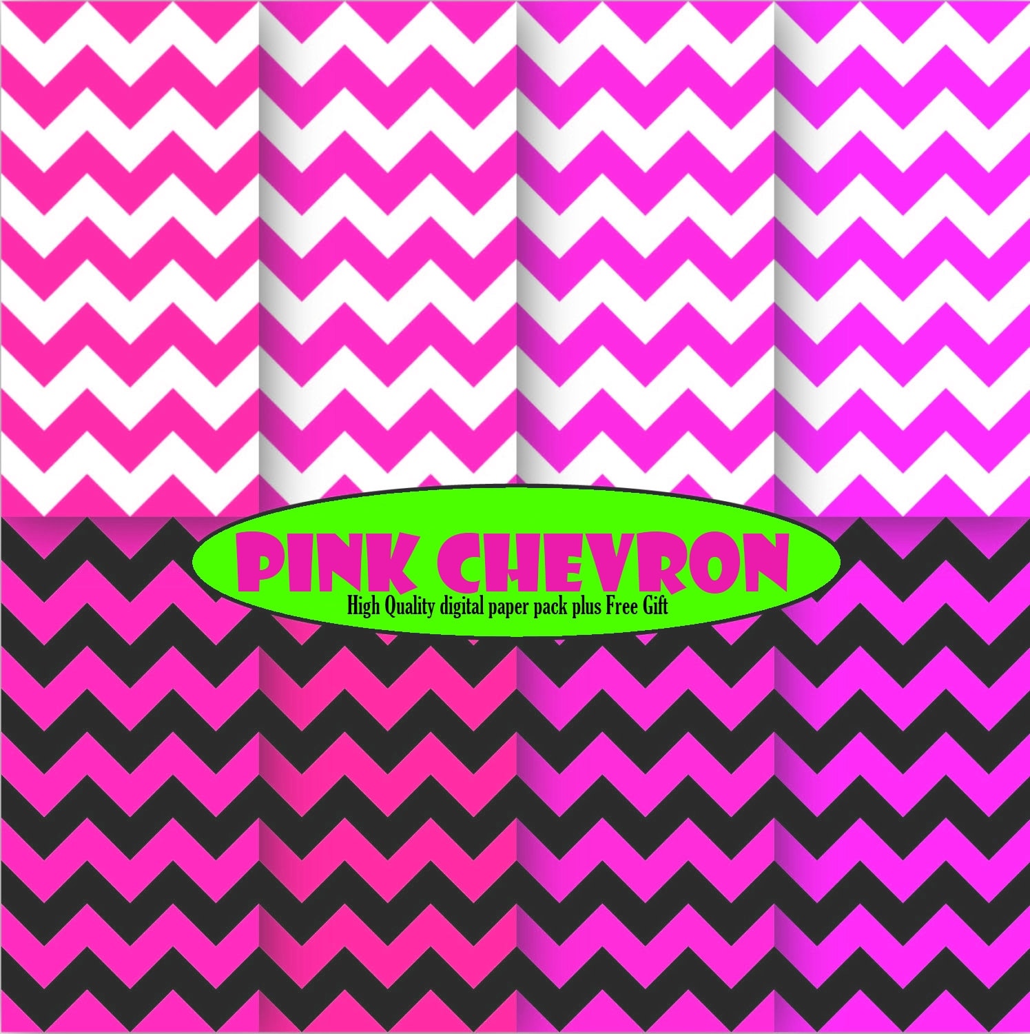 Pink Chevron Scrapbook Paper