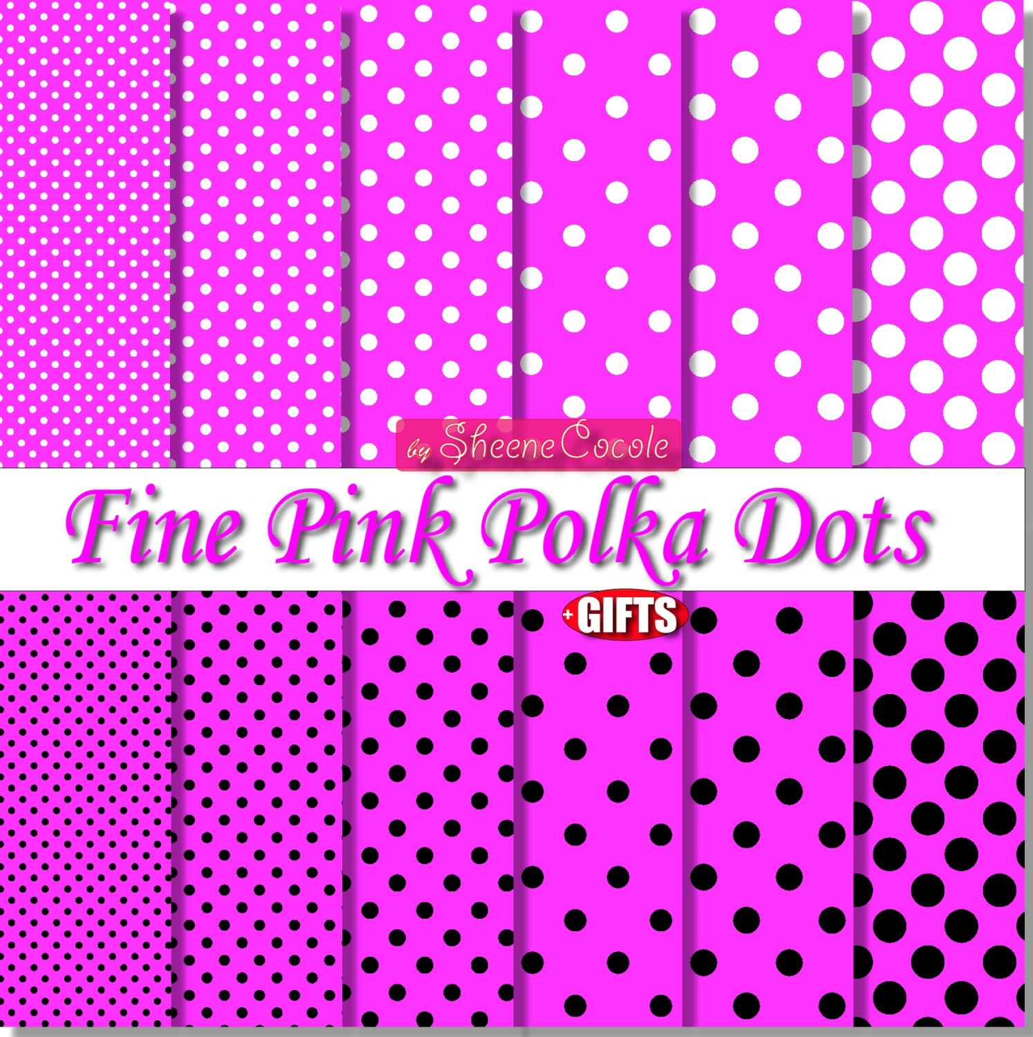 Bright Pink Polka Dot Background