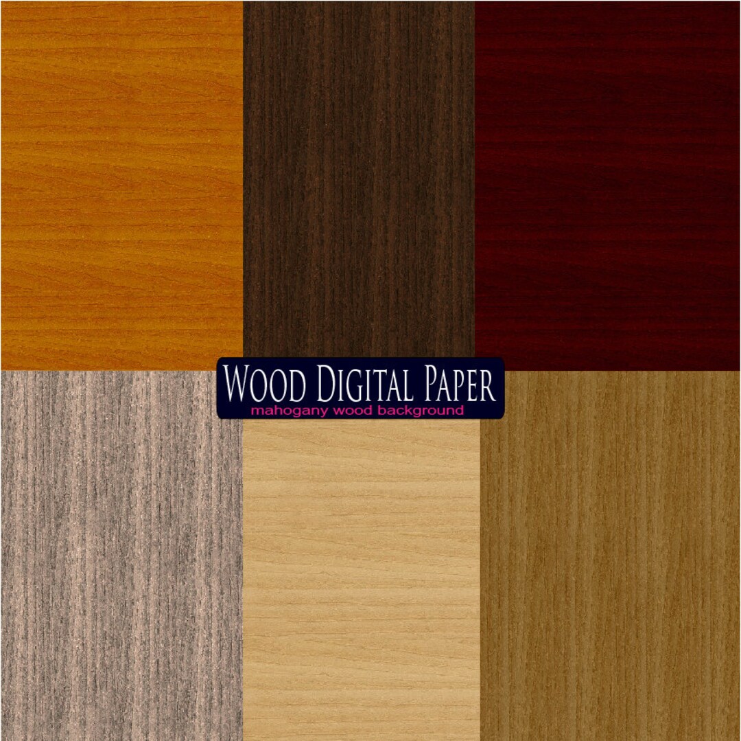 Mahogany Wood Digital Paper Red Decor Rustic Wood Wall Art Scrapbook ...