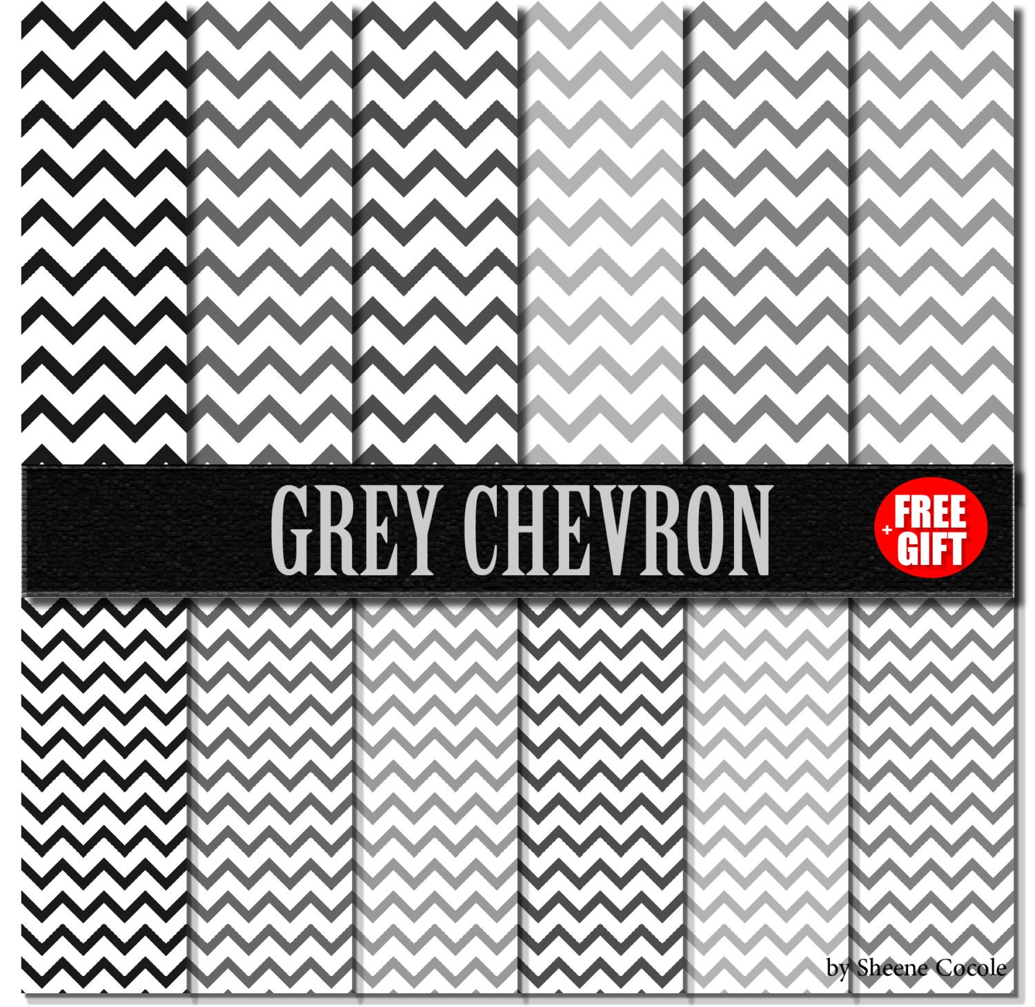 Grey Chevron Paper Scrapbook Printable Gift Wrap Digital Paper Fabric ...