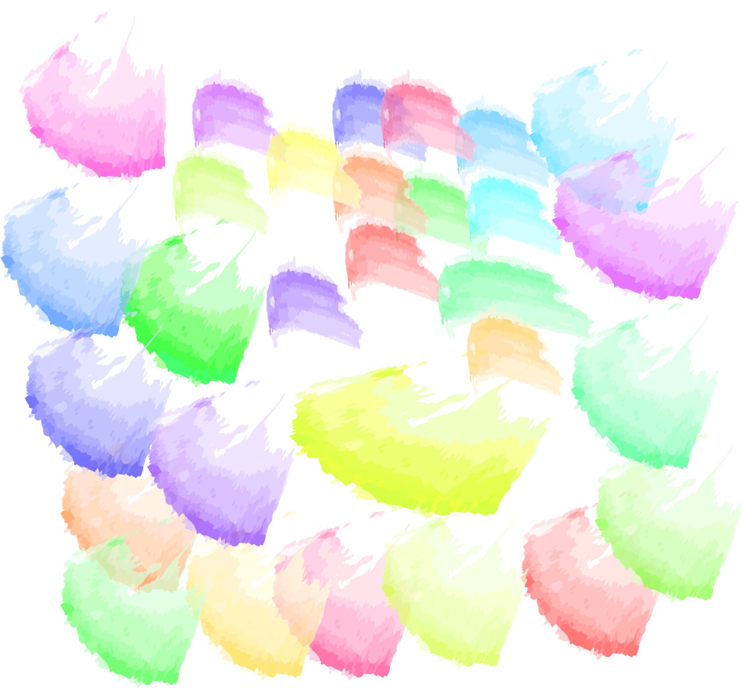 Digital Watercolor Clipart Paint Strokes Blobs Shapes Scrapbooking Clip ...