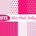 Hot Pink Polka Dot Hot Pink Digital Paper HOT PINK Decor Pink ...