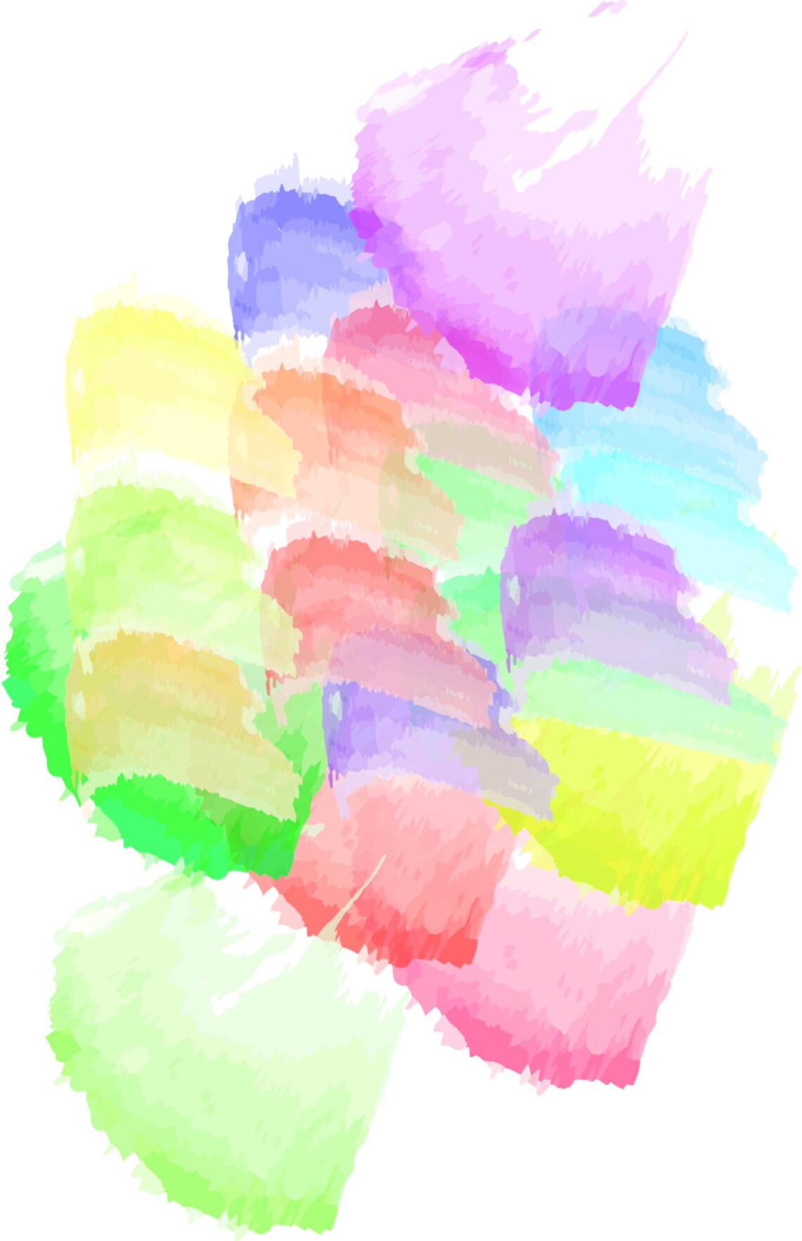 Digital Watercolor Clipart Paint Strokes Blobs Shapes Scrapbooking Clip ...
