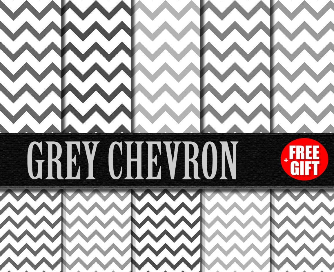 Grey Chevron Paper Scrapbook Printable Gift Wrap Digital Paper Fabric ...