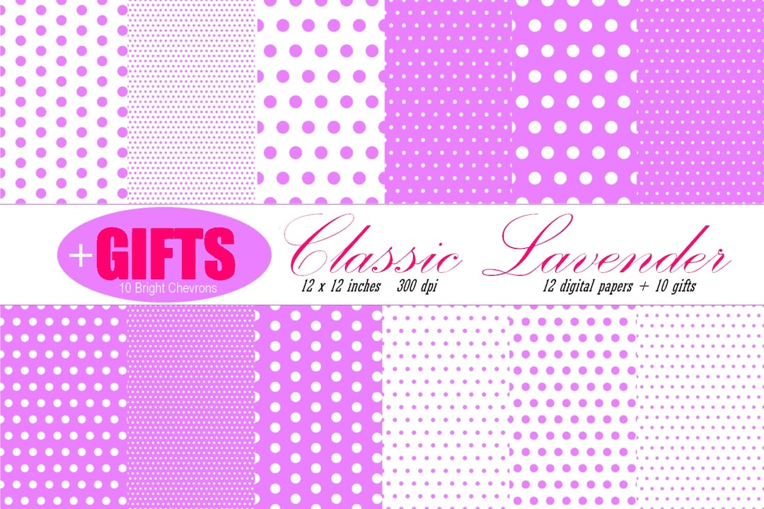 Lavender Polka Dot Digital Paper: Lilac Scrapbook Patterns (digital ...