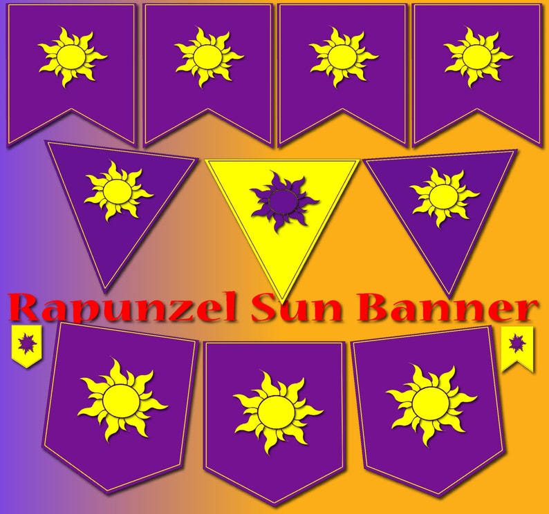 Rapunzel Banner Rapunzel Flags Rapunzel Party Printable Rapunzel ...