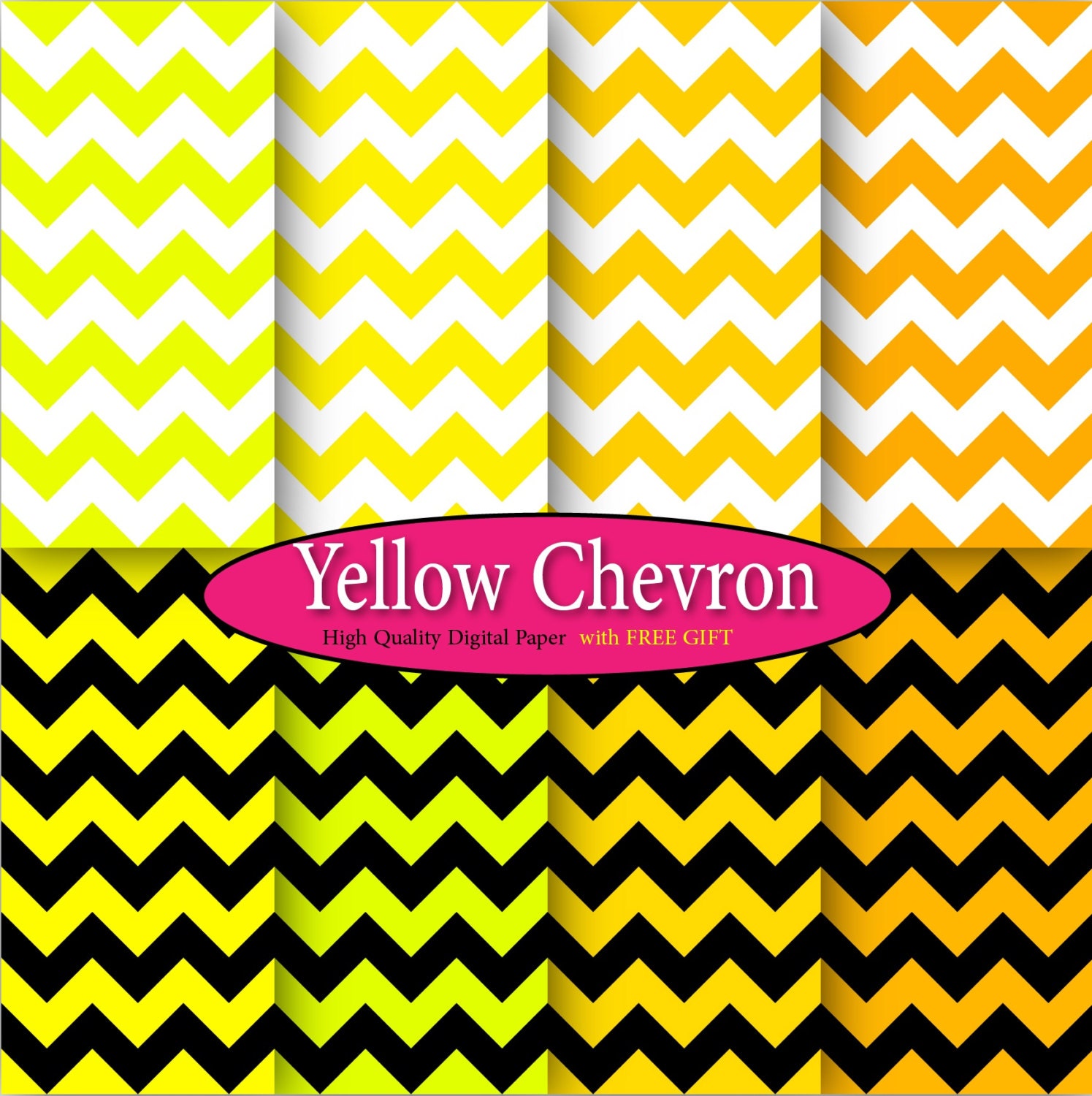 Yellow Chevron Digital Paper Chevron Clip Art Yellow Gold Clipart ...