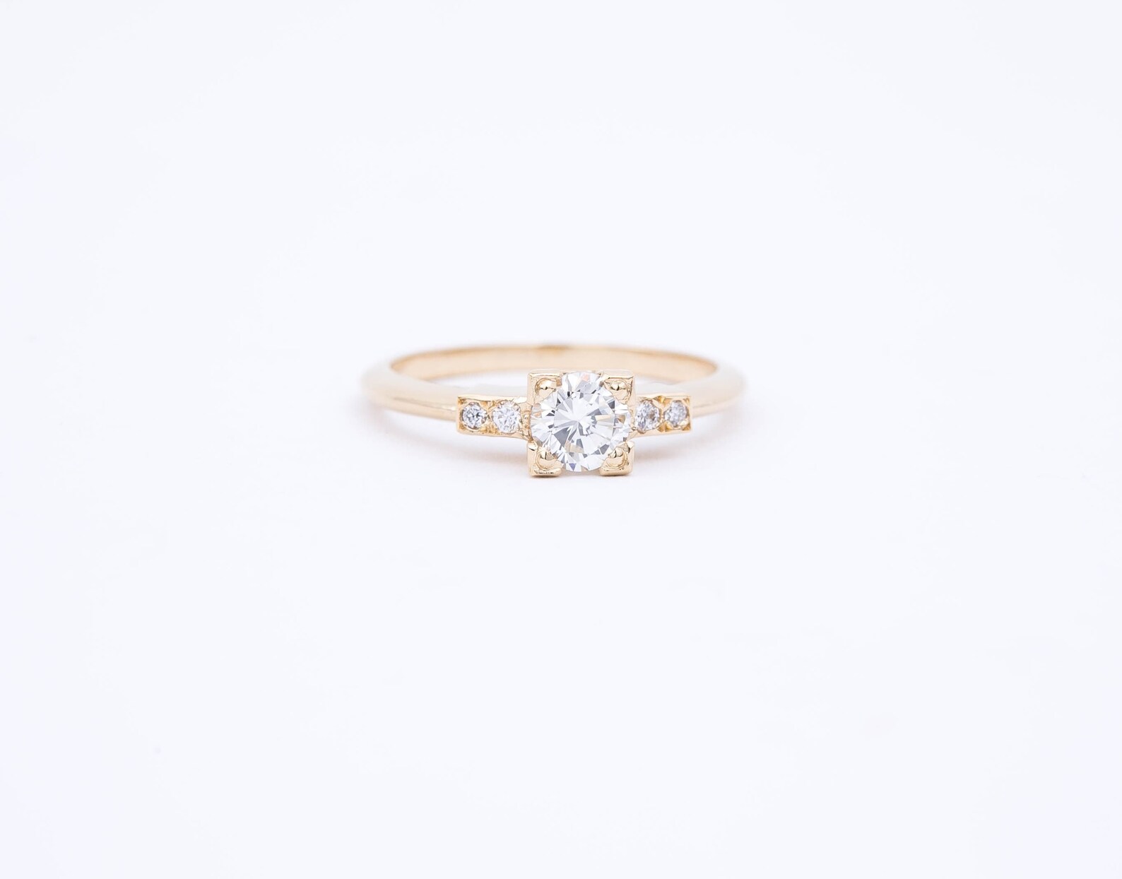 Vintage Diamond Engagement Ring - Vintage Illusion Setting - Art Deco ...