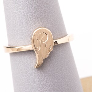 Letter R Signet Ring - Angel Wing Signet Ring - Angel Wing Jewelry ...