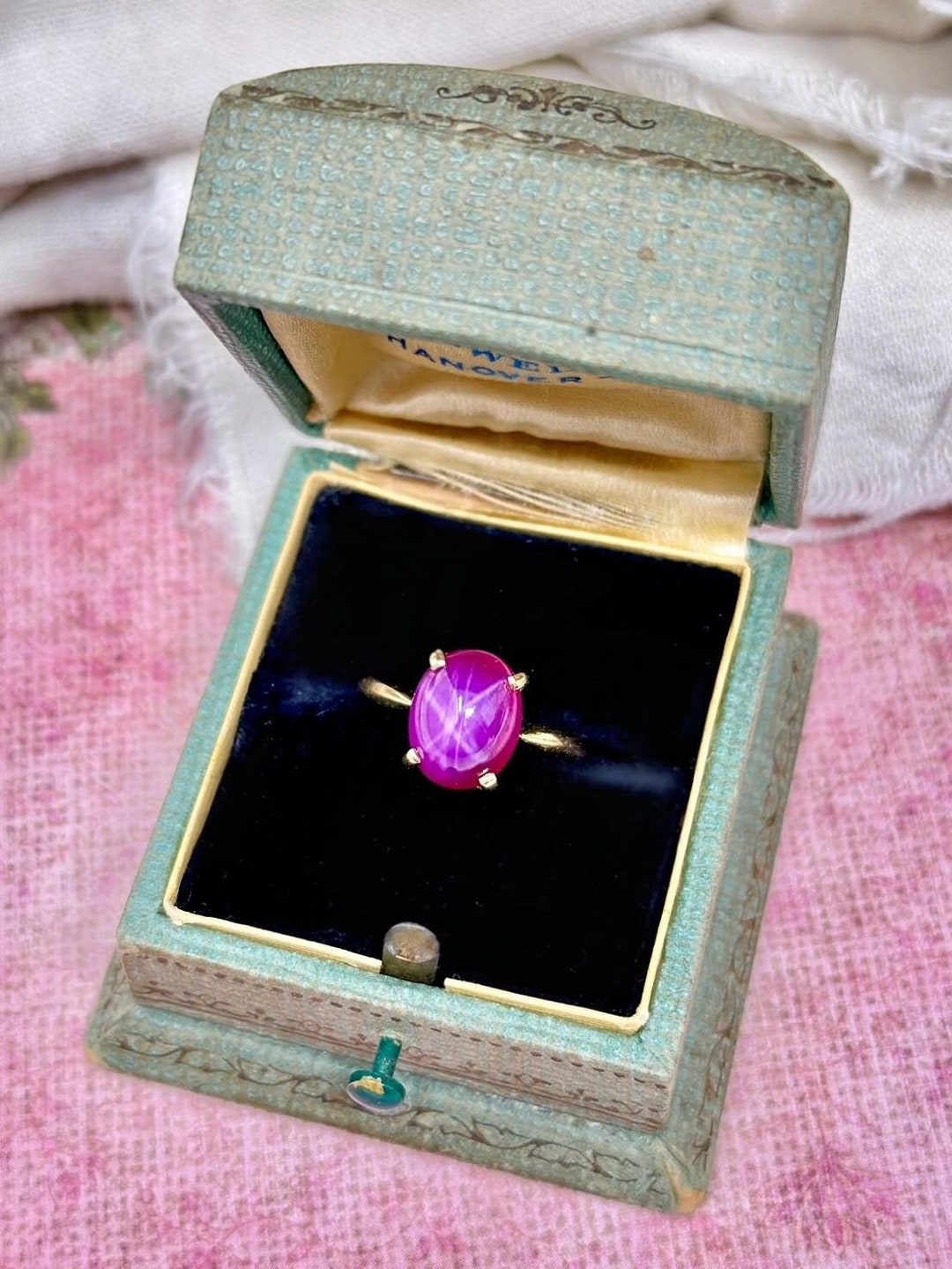 Lindy Double Star Ruby - Linde Star Ruby - Vintage Ruby Ring - Star ...