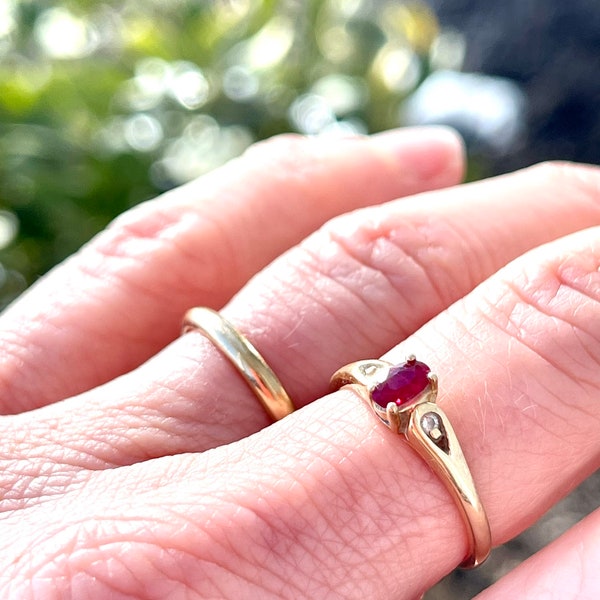 Gold Ruby Ring - Etsy