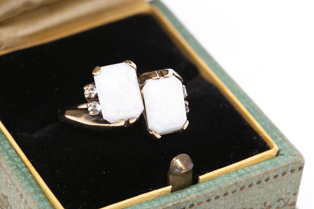 Antique Opal Ring - Estate Opal Jewelry 10k Yellow Gold Ring - Vintage ...