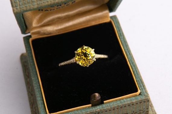 Victorian Yellow Sapphire Ring - Yellow Gold Sapphire… - Gem