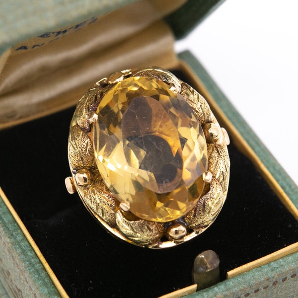 Large Citrine Ring - Etsy