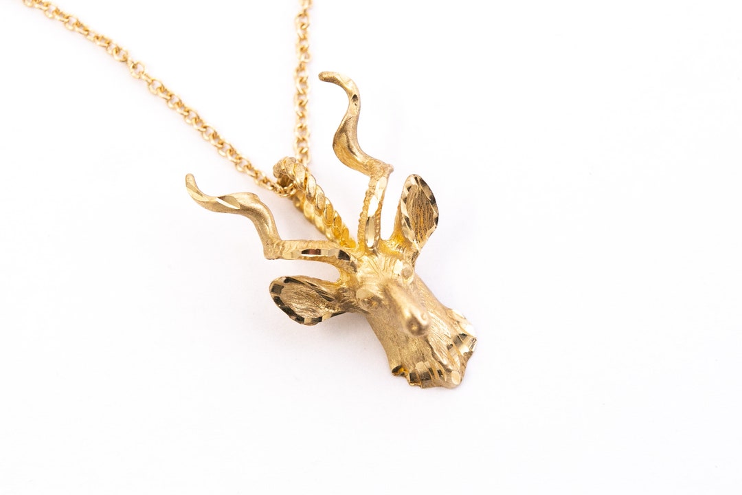 Antique Sold Gold Elk Head Pendant 14k Yellow Gold - Etsy