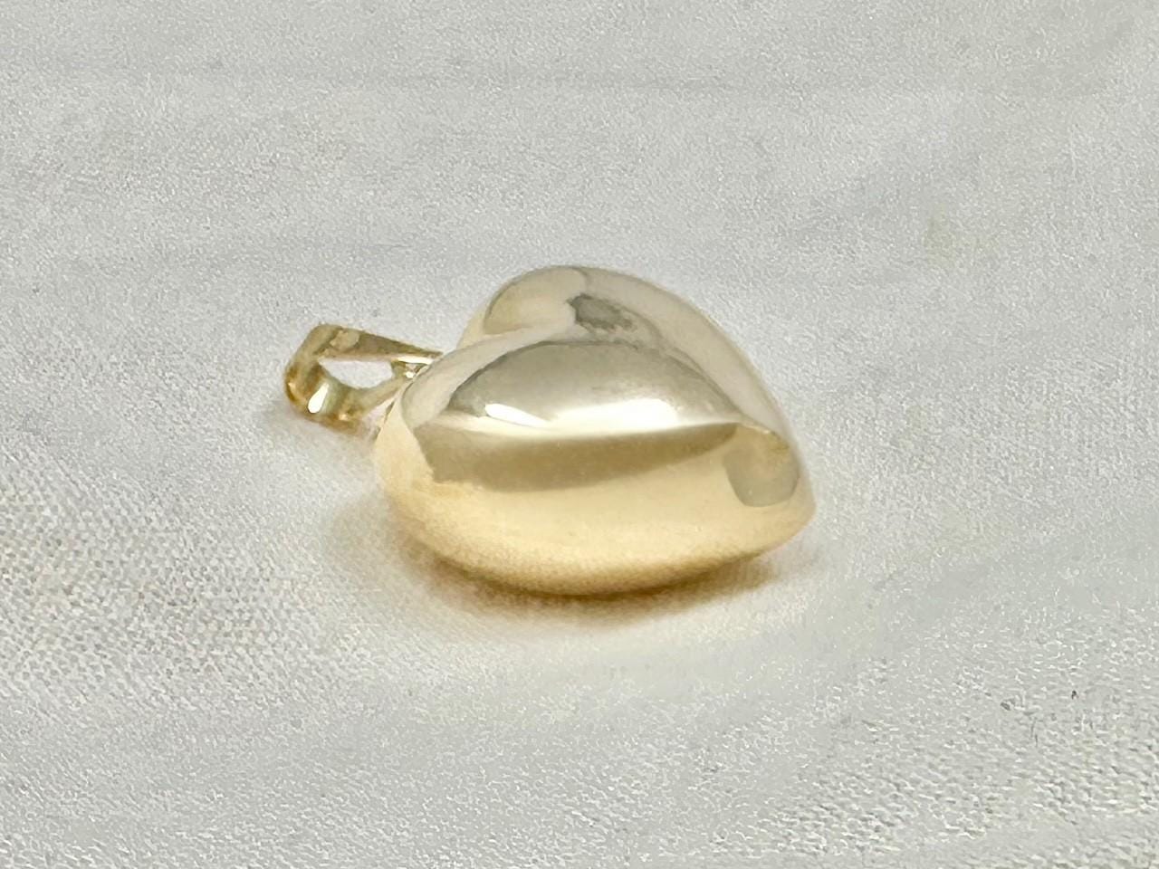 Puffed Heart Pendant - Vintage Gold Heart - 14 Karat Yellow Gold - Etsy