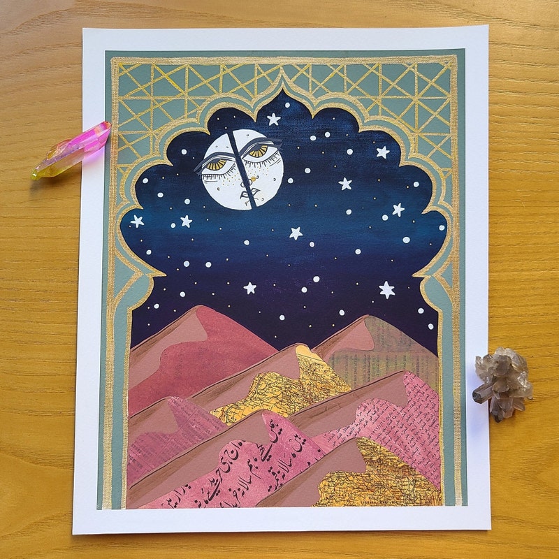 Blue Moon Painting - Etsy