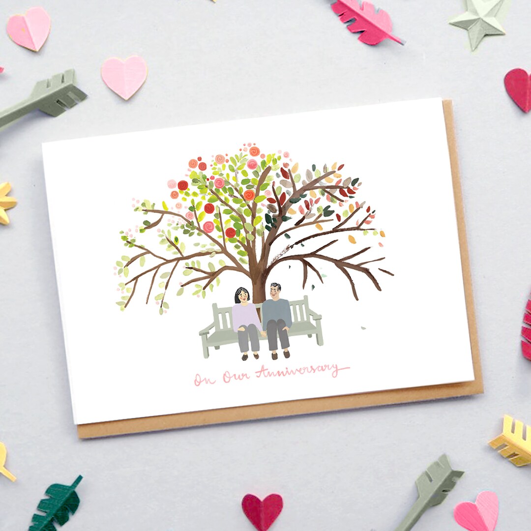 Tree 'on Our Anniversary' Card - Etsy