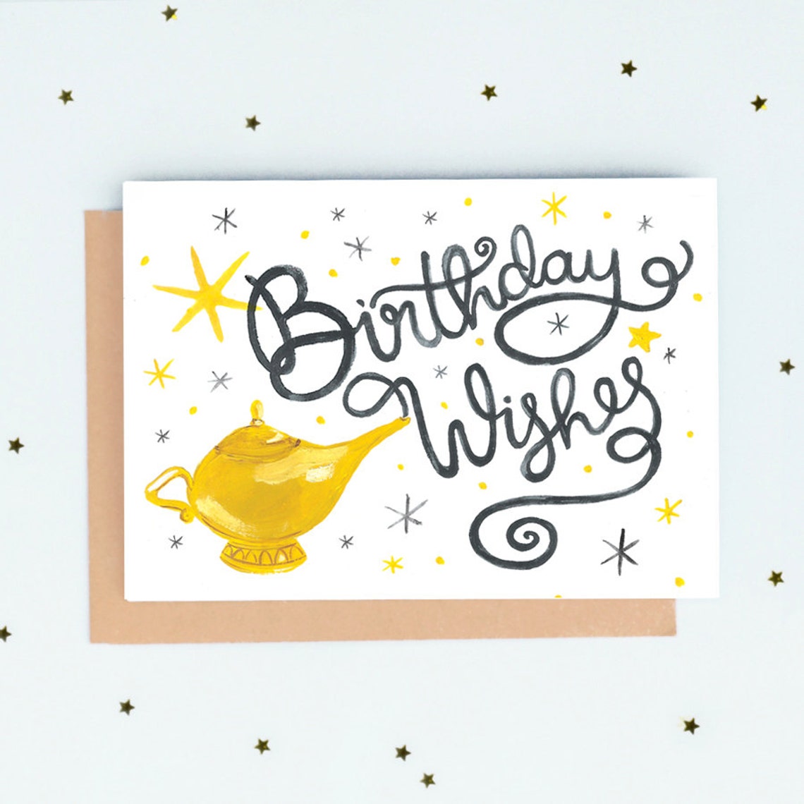 Genie Birthday Wishes Card | Etsy