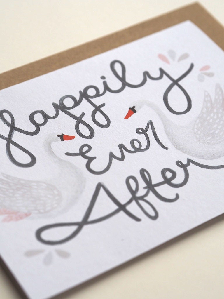 Swans Wedding Card - Etsy