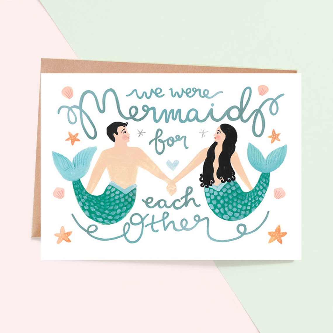 Mermaid for Each Other Greeting Card - Etsy