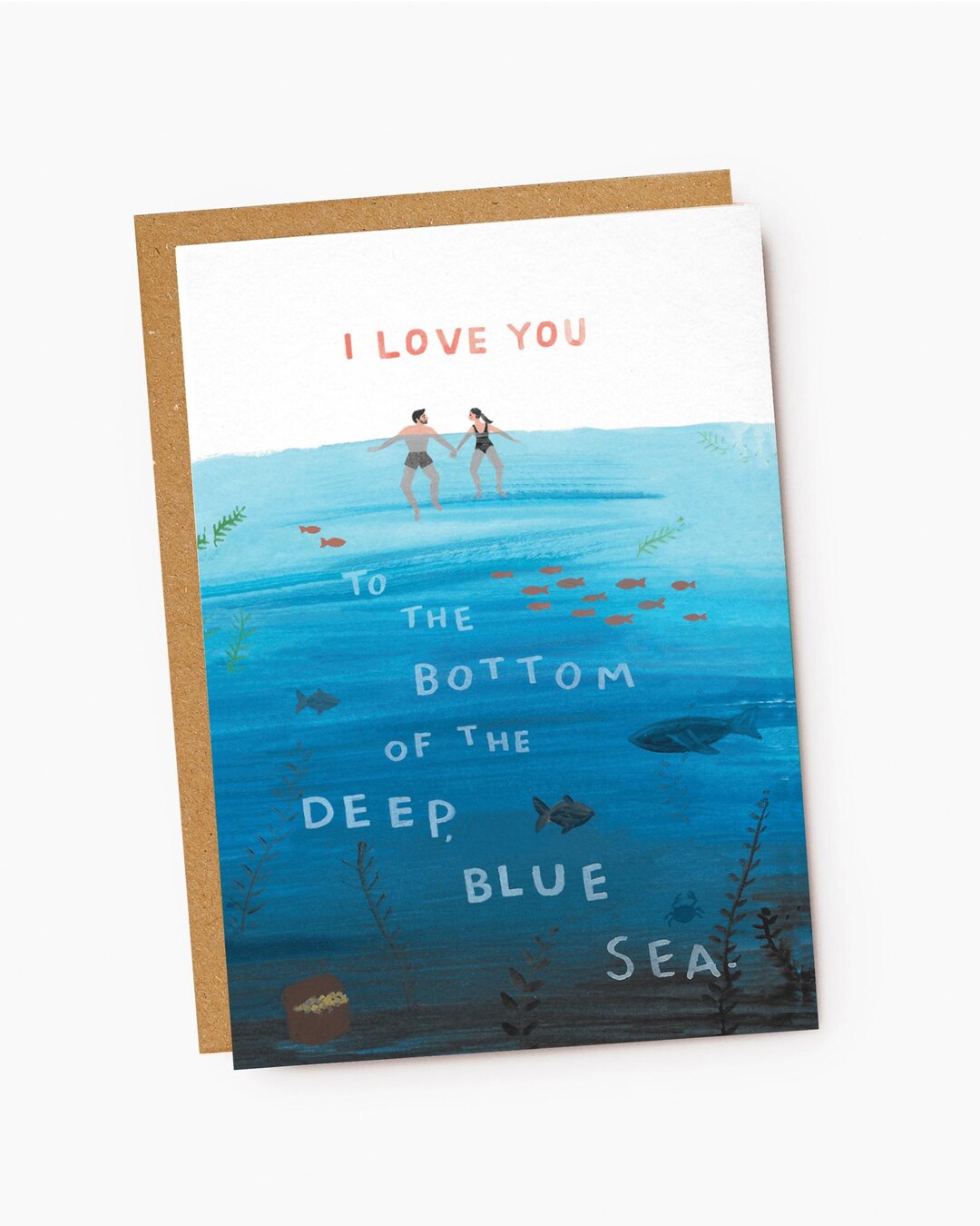 Deep Blue Sea Valentine's Day Card - Etsy