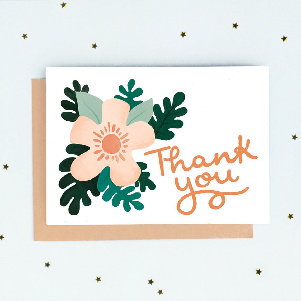 Flower Thank You Card - Etsy