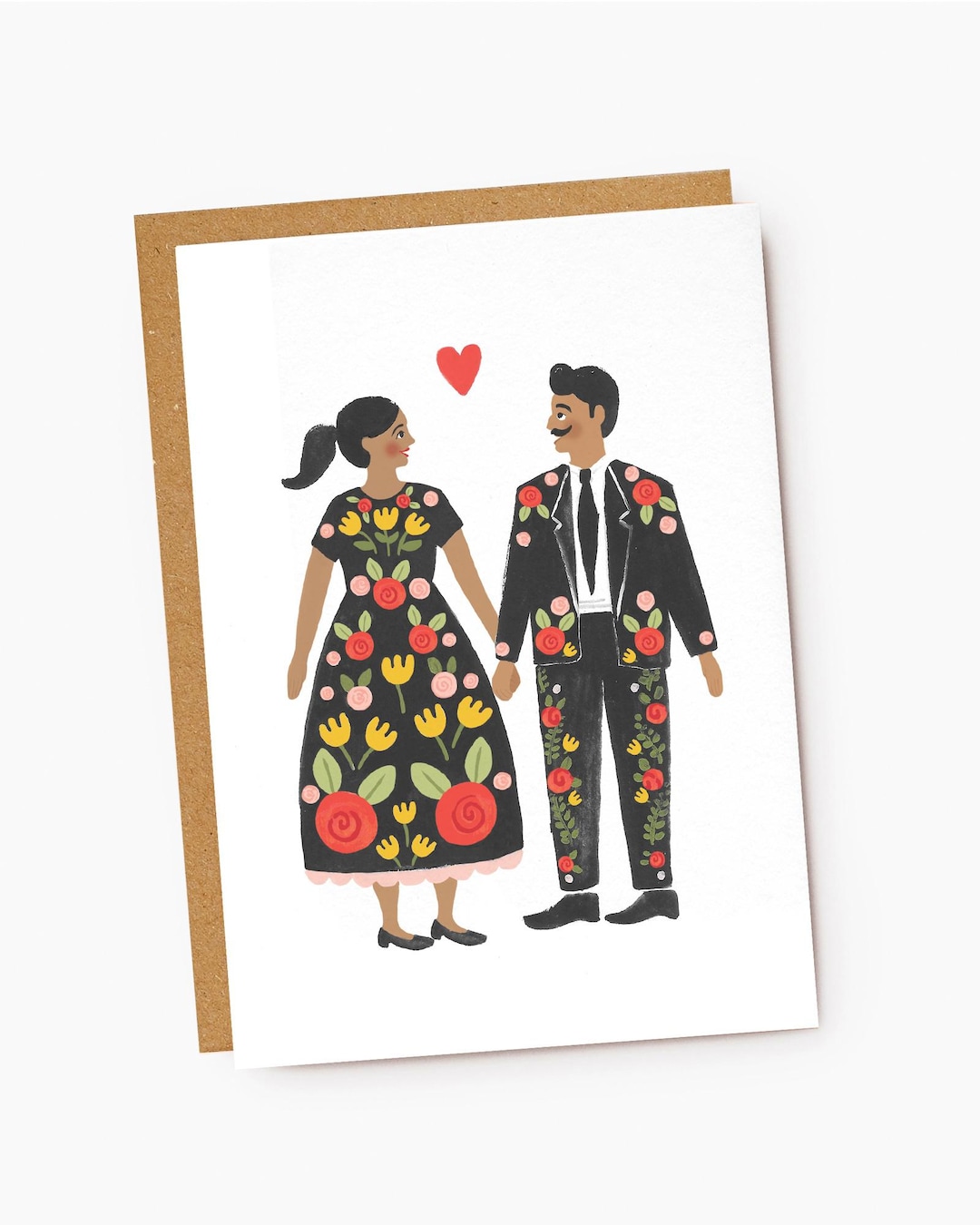 Floral Couple Love Card - Etsy