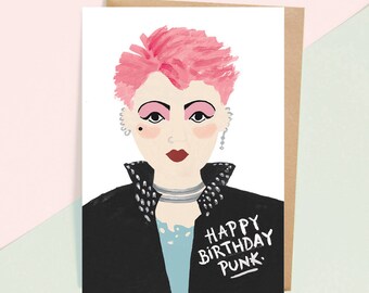 Punk Birthday Card | Etsy