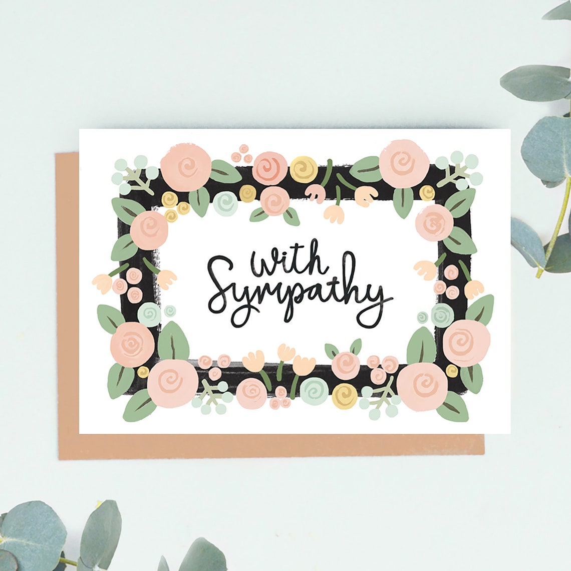 Floral 'with Sympathy' Card - Etsy