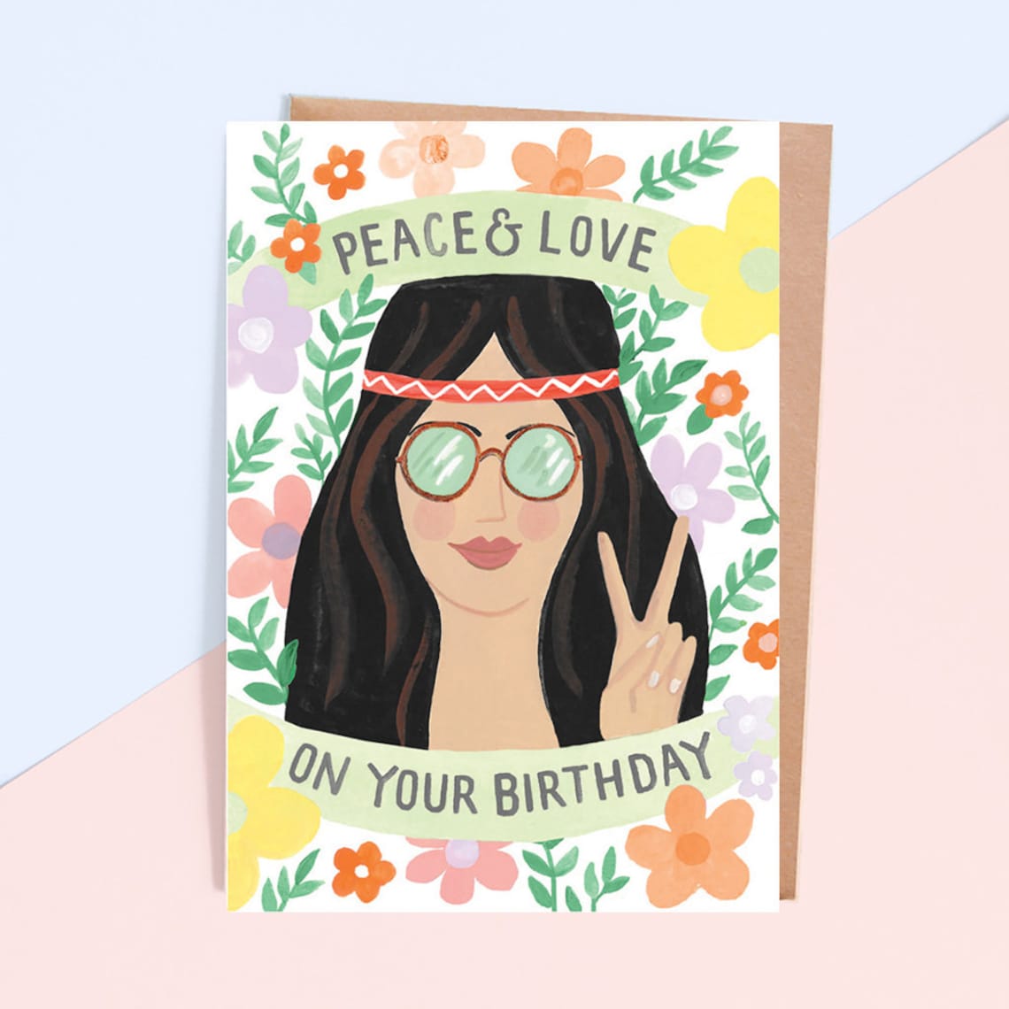 Peace & Love Birthday Card - Etsy