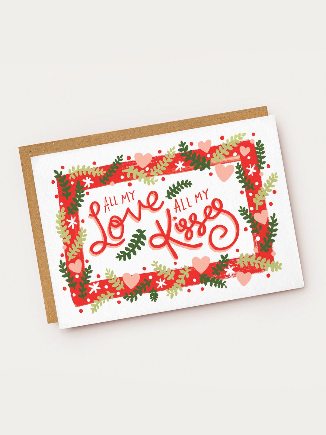 Love & Kisses Card - Etsy