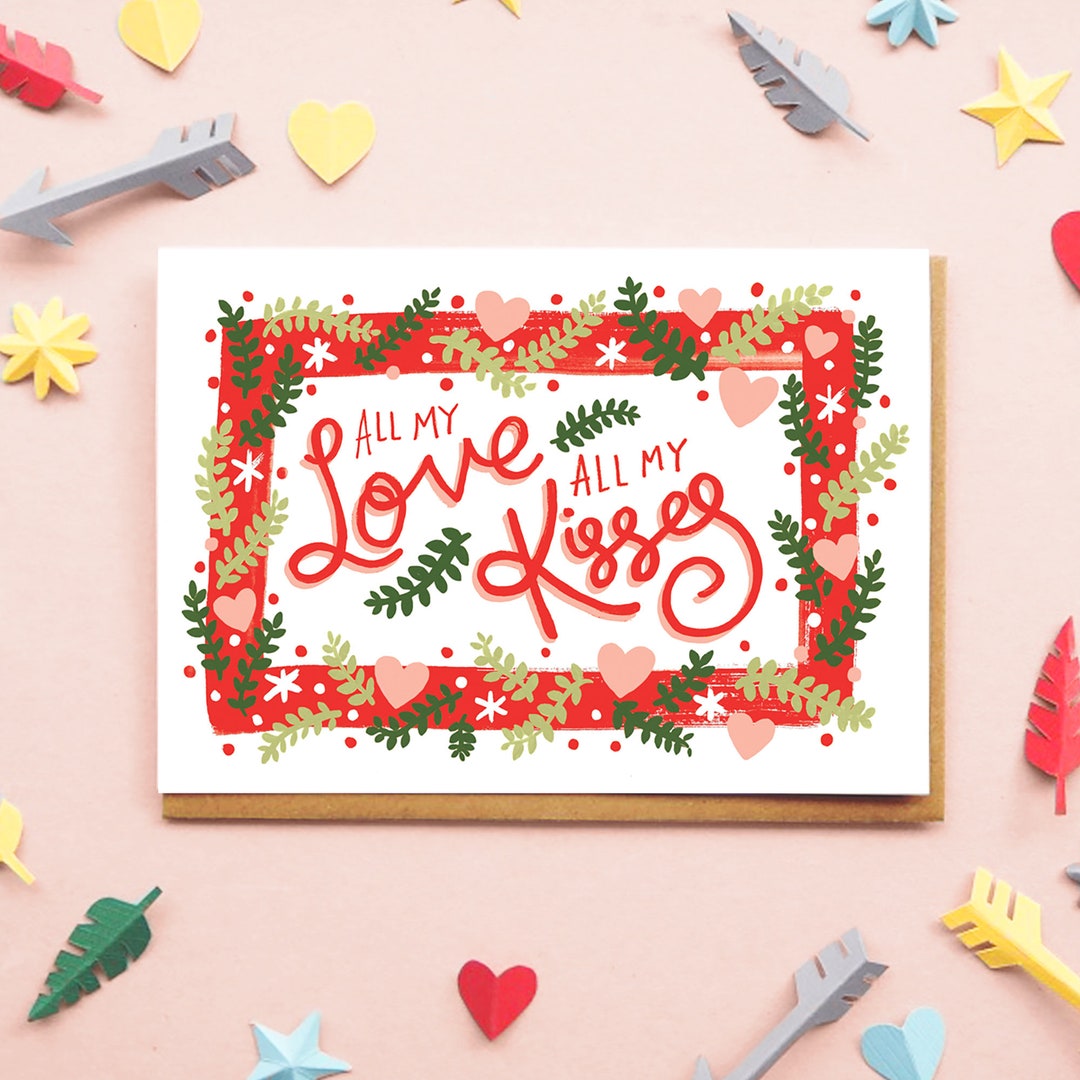 Love & Kisses Card - Etsy