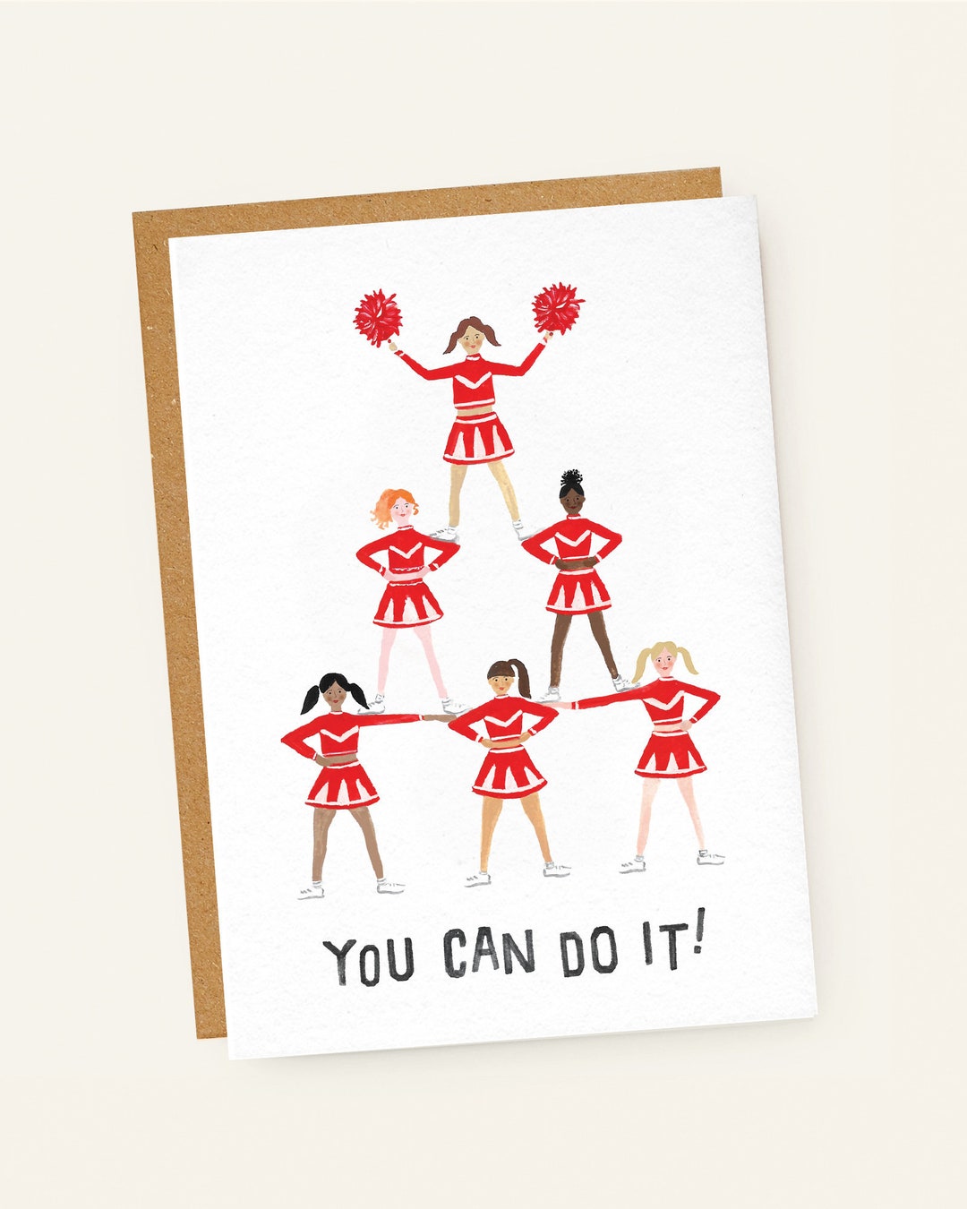 Cheerleader Good Luck Card - Etsy