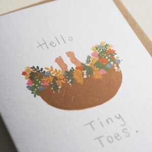 Hello Tiny Toes Baby Card - Etsy