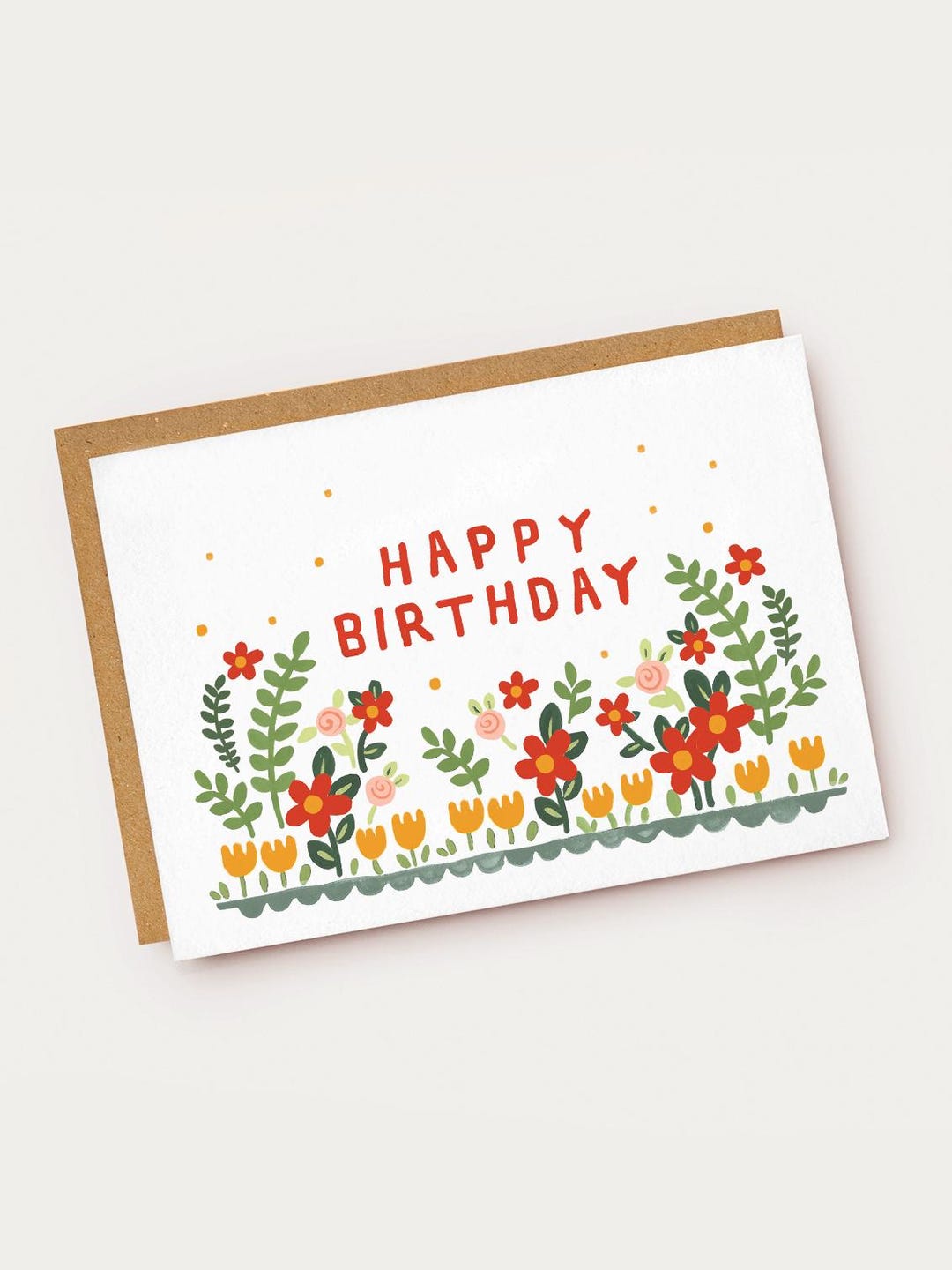 Flowerbed Birthday Card - Etsy