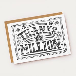 Thanks A Million Greeting Card - Etsy