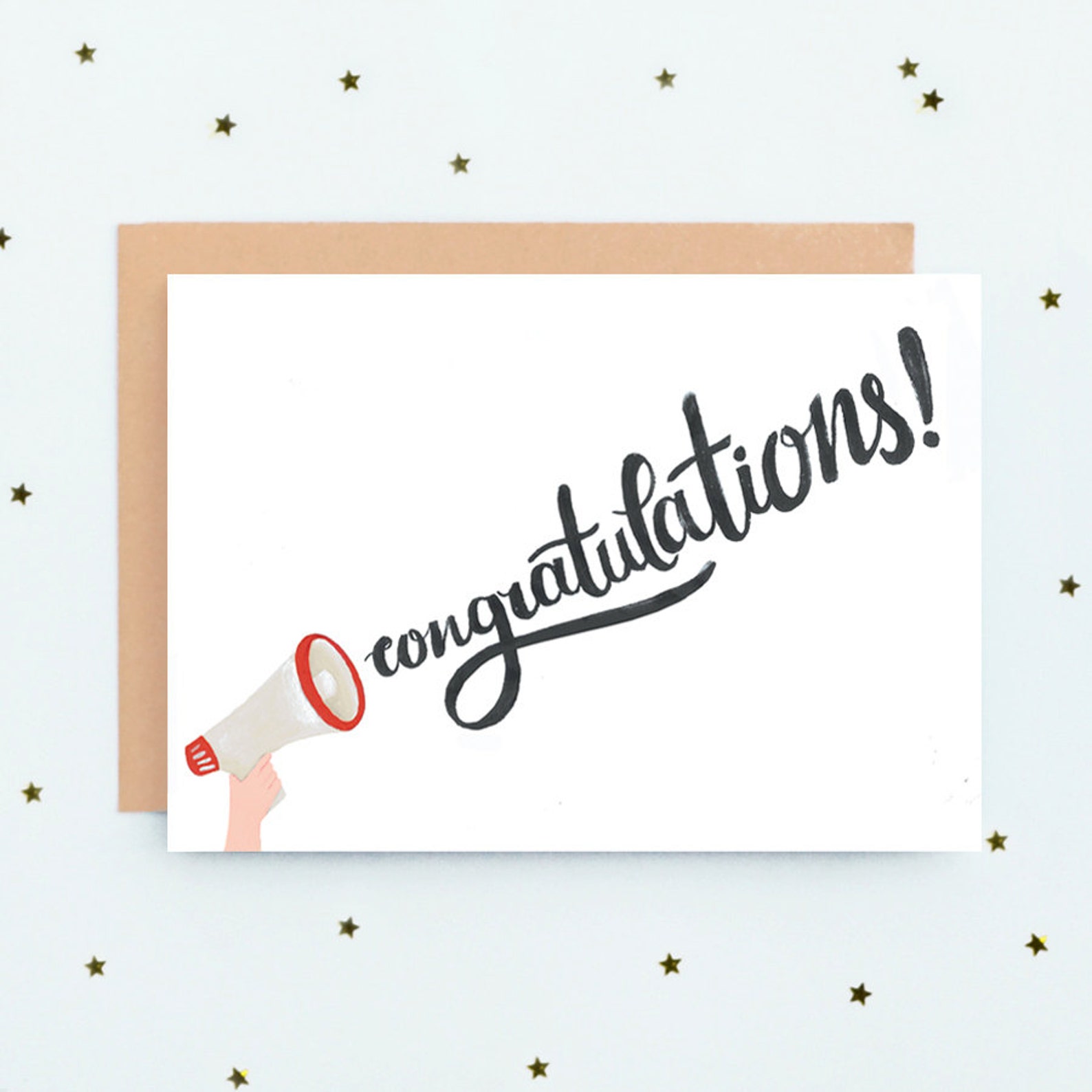 Megaphone Congratulations Card - Etsy