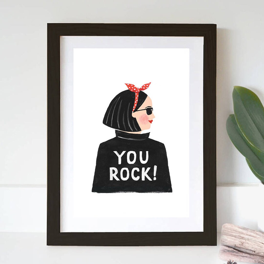 You Rock! Illustration Art Print. - Etsy