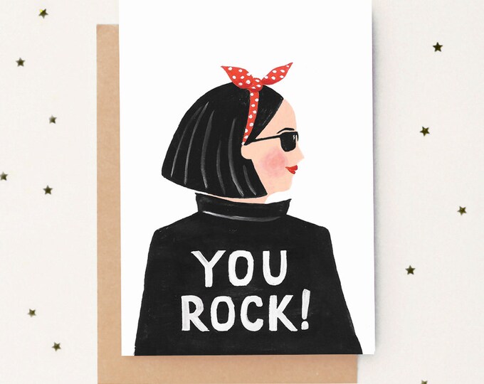 You Rock Friendship Card - Etsy