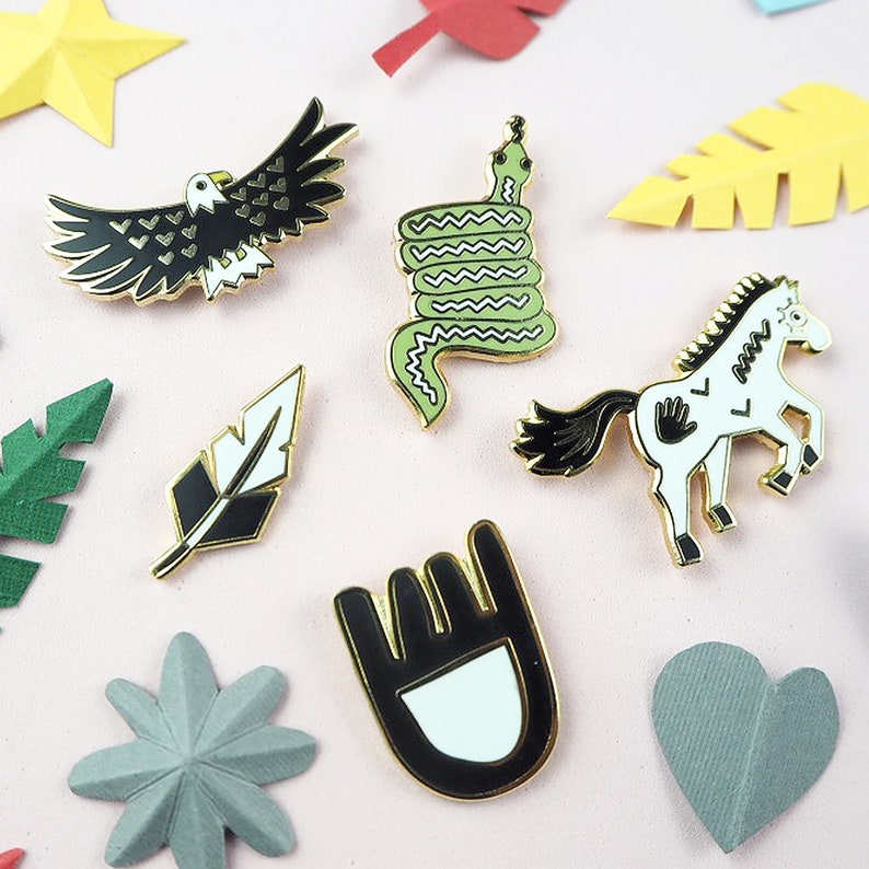 Bear Track Totem Pin Badge - Etsy