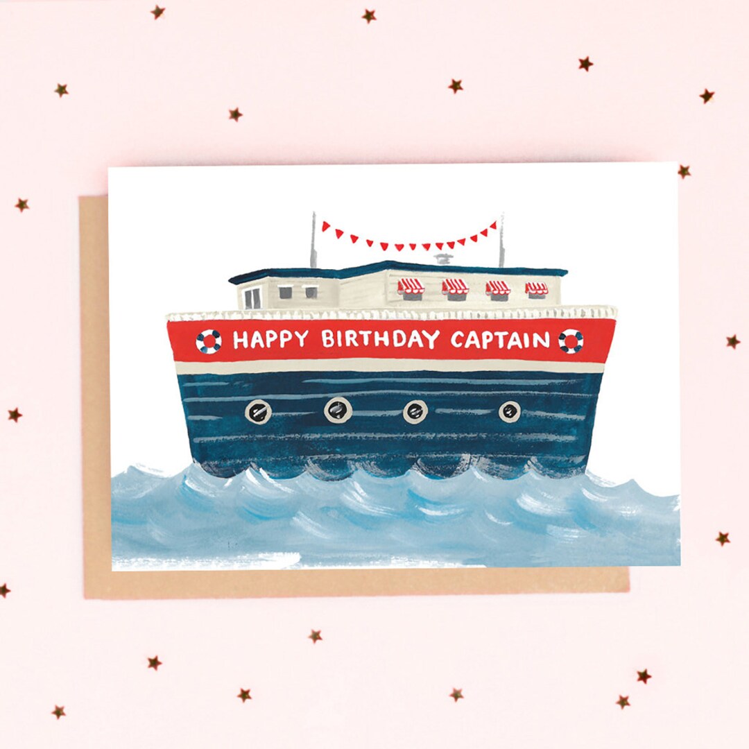Happy Birthday Captain Card - Etsy