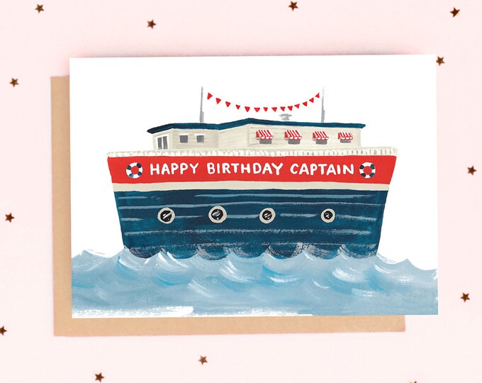 Happy Birthday Captain Card - Etsy