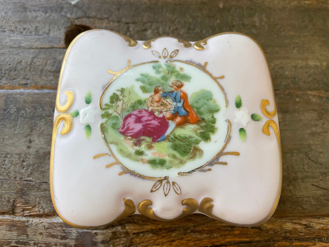 Pretty Floral Porcelain Trinket Box With Lid - Etsy