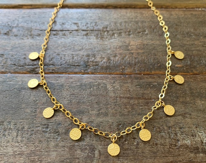 Stunning Gold Coin Necklace, Gold Disc Necklace - Etsy